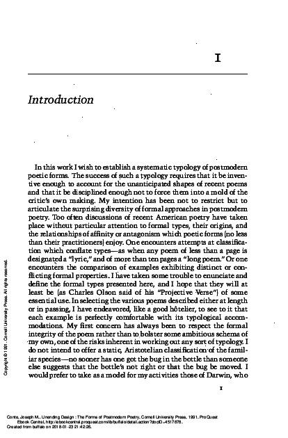 (PDF) Unending Design: The Forms of Postmodern Poetry