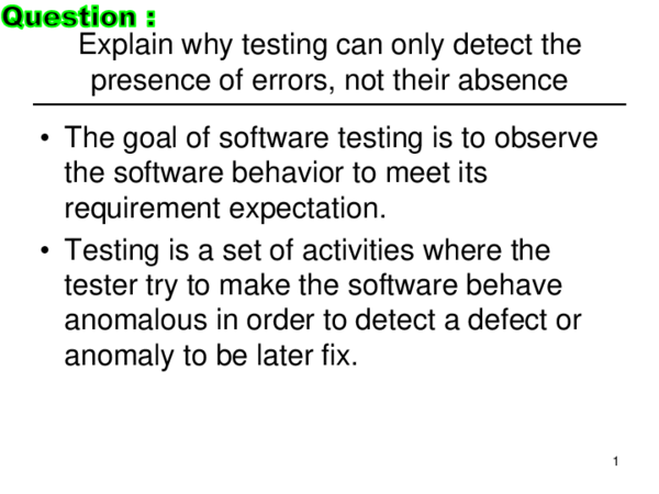 (PPT) software_ testing_answers.ppt | MD PR - Academia.edu