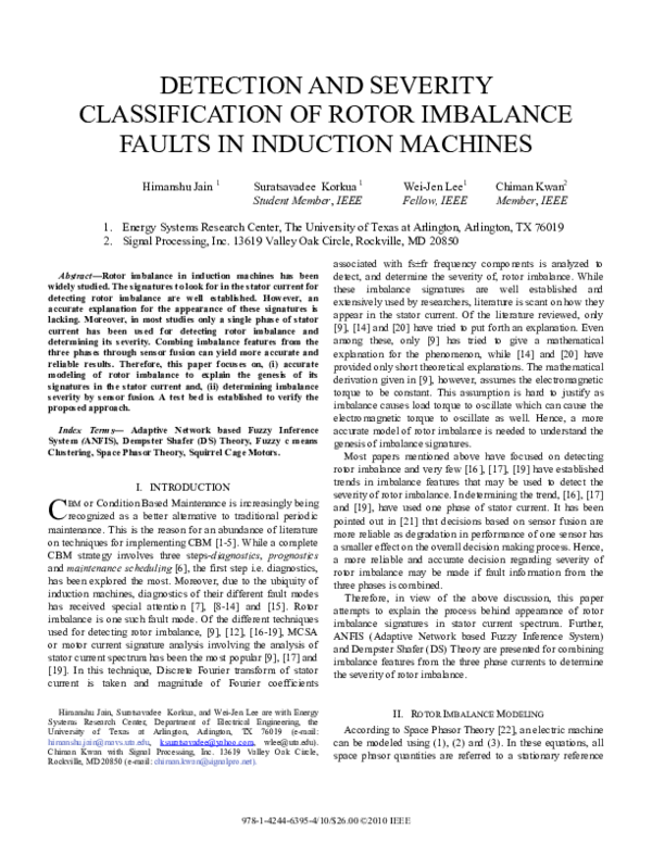 (PDF) 2010-Detection and Severity Classification of Rotor Imbalance Faults in Induction Machines.pdf
