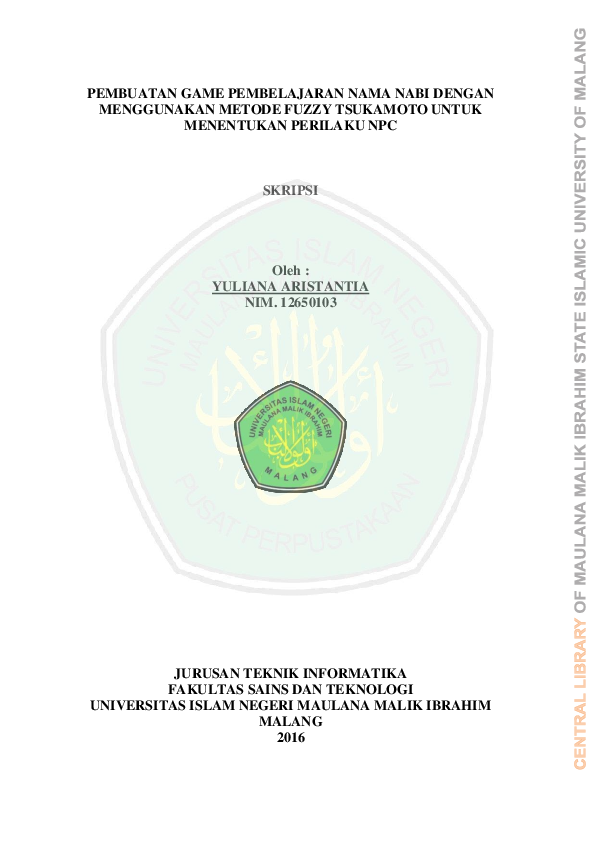 (PDF) PEMBUATAN GAME PEMBELAJARAN NAMA NABI DENGAN MENGGUNAKAN METODE ...