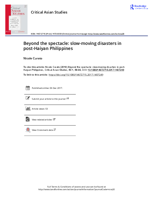 (PDF) Beyond the spectacle: slow-moving disasters in post-Haiyan ...