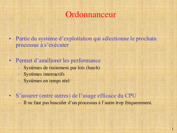 Ordonnancement de processus