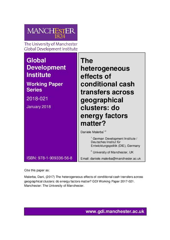 (PDF) The heterogeneous effects of conditional cash transfers across ...