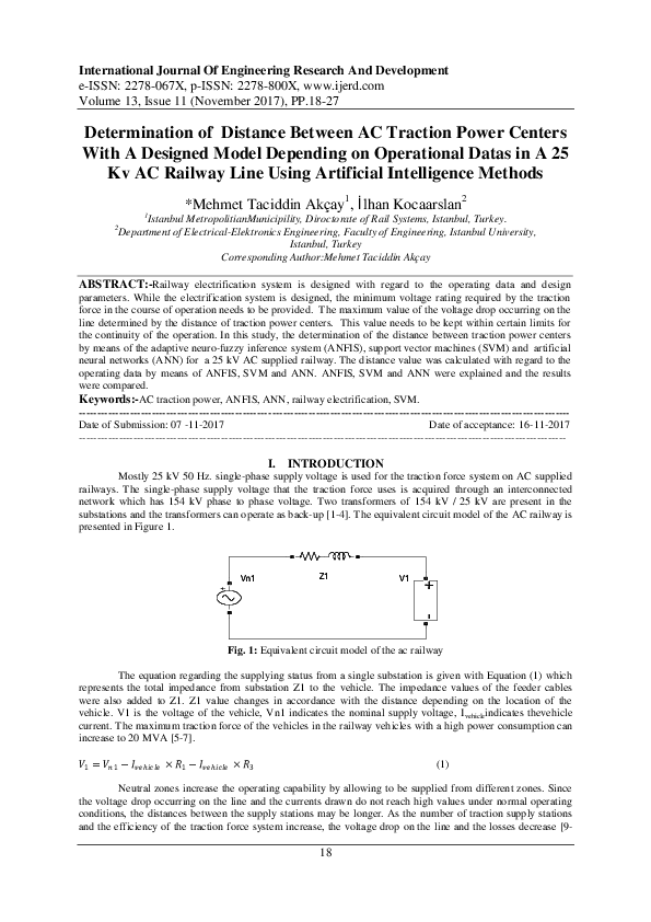 (PDF) Determination of Distance Between AC Traction Power Centers With ...