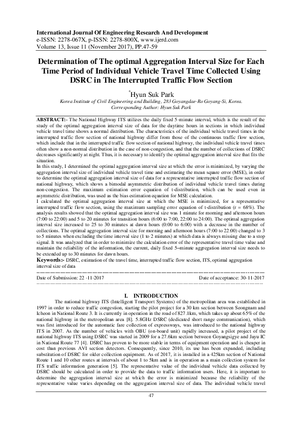 (PDF) Determination of The optimal Aggregation Interval Size for Each Time Period of Individual ...