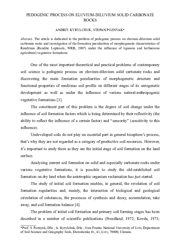 (DOC) PEDOGENIC PROCESS ON ELUVIUM-DILUVIUM SOLID CARBONATE ROCKS