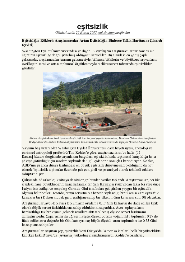 (PDF) Eşitsizliğin Kökleri: Araştırmacılar Artan Eşitsizliğin Binlerce ...