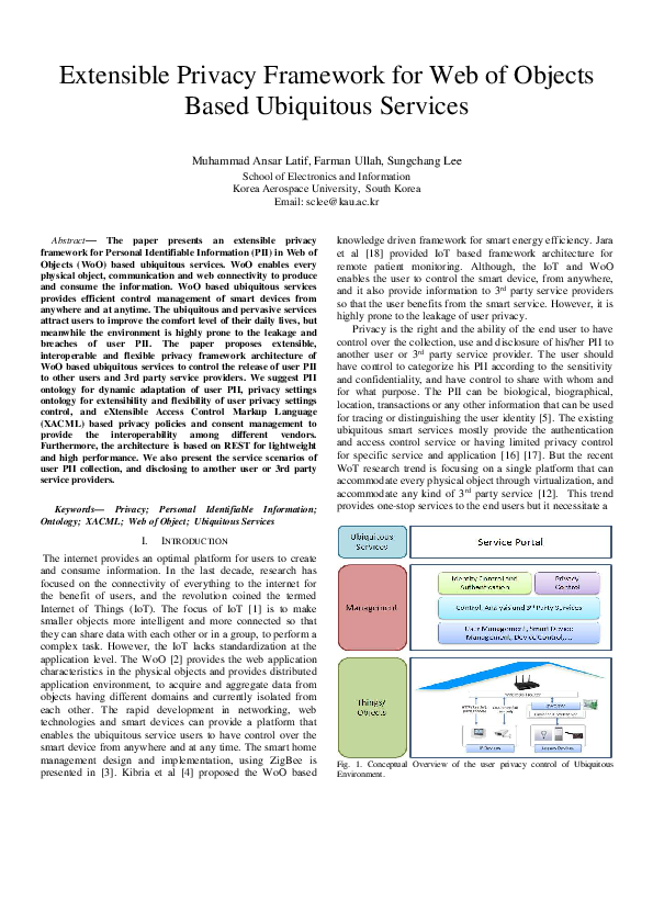 (PDF) Extensible Privacy Framework for Web of Objects Based Ubiquitous ...