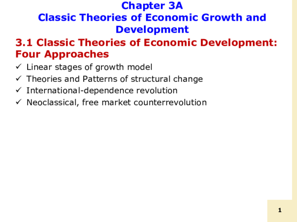 (PPT) Chapter 3A Classic Theories of Economic Growth and Development