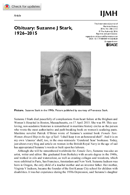 (PDF) Suzanne J Stark 1926–2015 Obituary