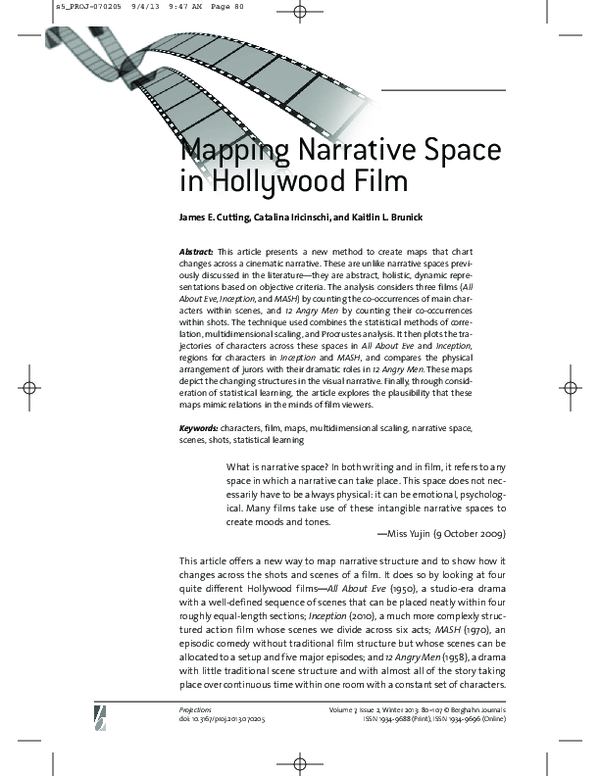 (PDF) Mapping narrative space in Hollywood film