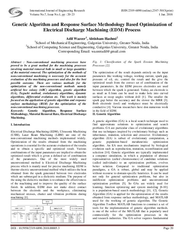 (PDF) Genetic Algorithm and Response Surface Methodology Based Optimization of Electrical ...