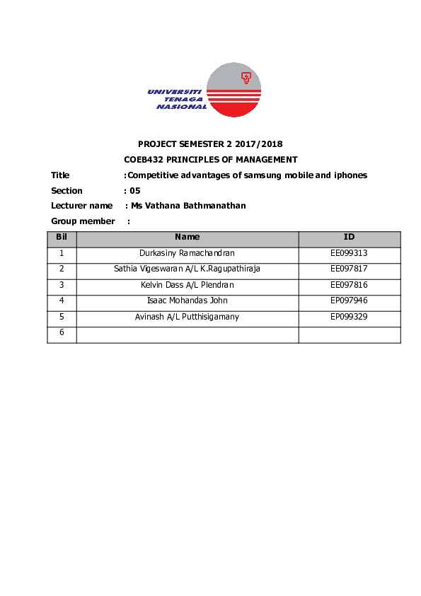 (PDF) Title :Competitive advantages of samsung mobile and iphones