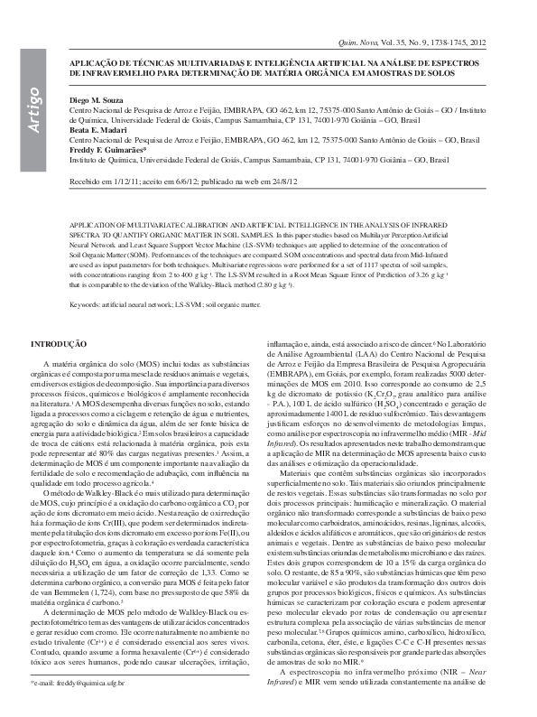 Pdf Application Of Multivariate Calibration And Artificial Intelligence In The Analysis Of