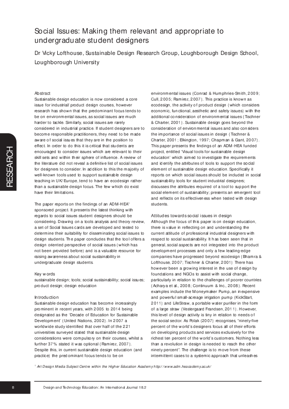 (PDF) Social Issues: Making them relevant and appropriate to ...