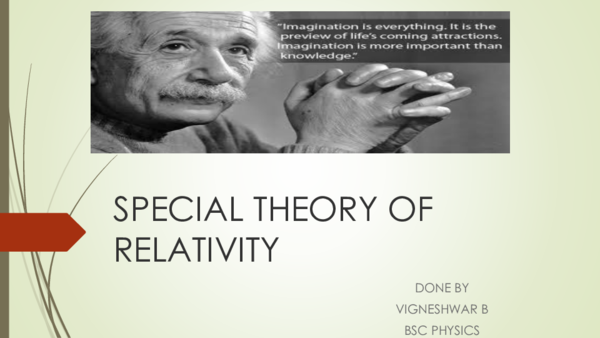 (PPT) SPECIAL THEORY OF RELATIVITY