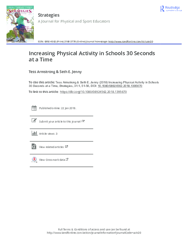 (PDF) Increasing Physical Activity in Schools 30 Seconds at a Time