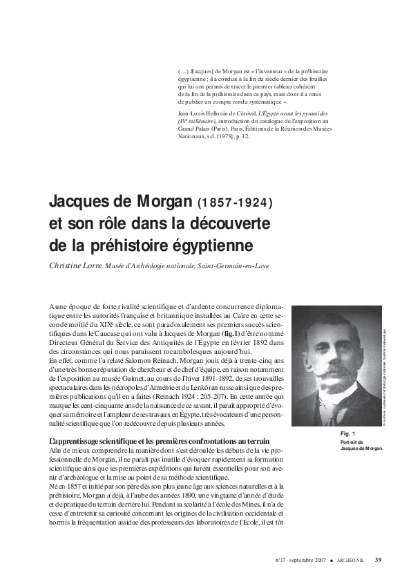 (PDF) (2007) Jacques de Morgan (1857-1924) et son rôle dans la ...