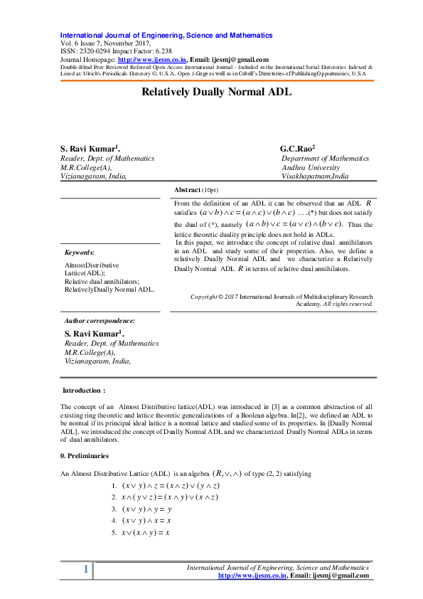 (PDF) Relatively Dually Normal ADL