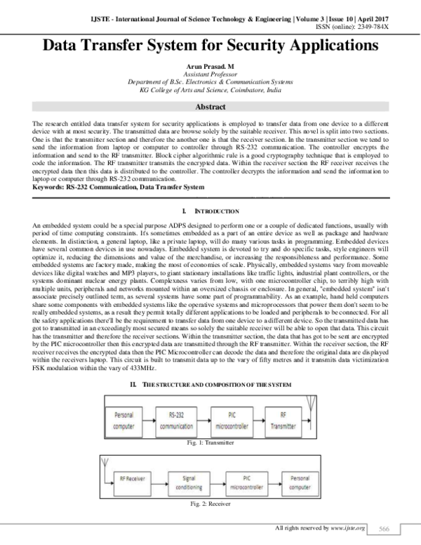 (PDF) Data Transfer System for Security Applications