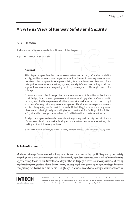 (PDF) A Systems View of Railway Safety and Security
