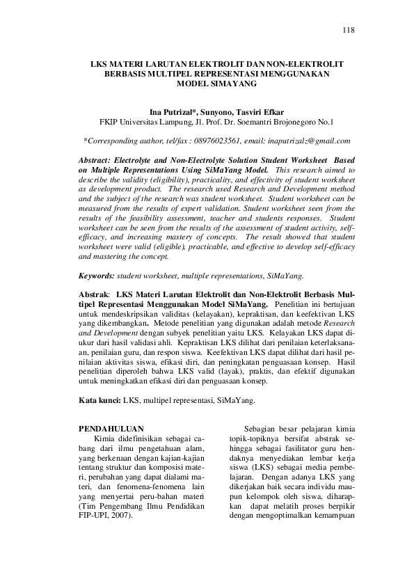 (PDF) LKS MATERI LARUTAN ELEKTROLIT DAN NON-ELEKTROLIT BERBASIS ...