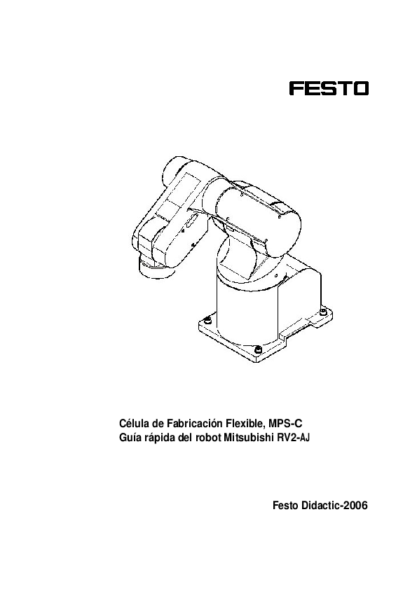 (PDF) Célula de Fabricación Flexible, MPS-C Guía rápida del robot Mitsubishi RV2-AJ Festo ...