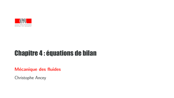 (PDF) Chapitre 4 : équations de bilan Mécanique des fluides