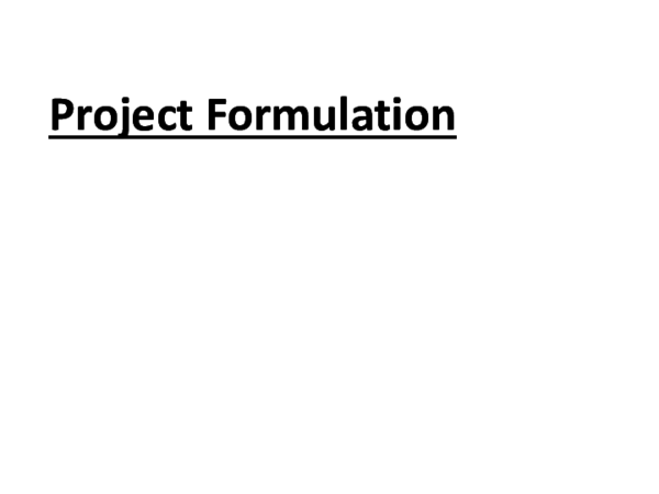 (PDF) Project Formulation