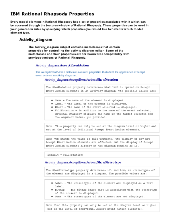(PDF) IBM Rational Rhapsody Properties