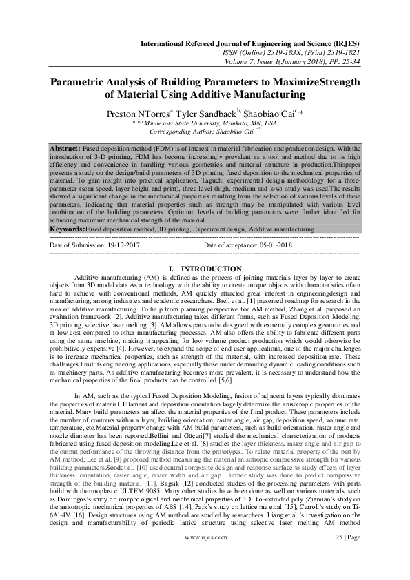 (PDF) Parametric Analysis of Building Parameters to MaximizeStrength of ...