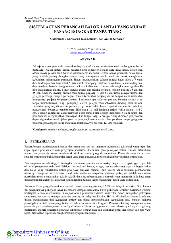 (PDF) SISTEM ACUAN PERANCAH BALOK LANTAI YANG MUDAH PASANG BONGKAR ...