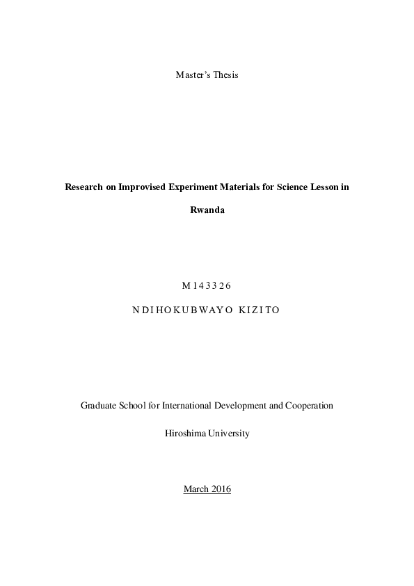 (PDF) Research on Improvised Experiment Materials for Science Lesson in ...