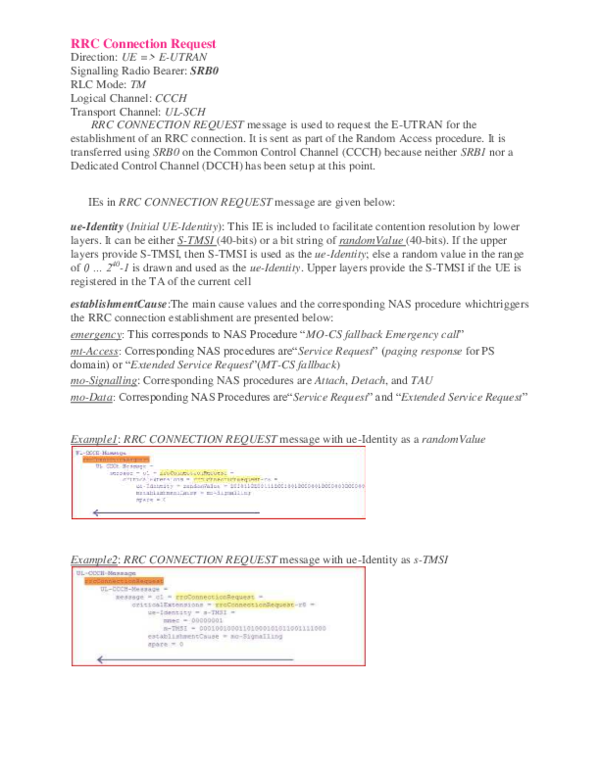 (PDF) RRC Connection Request