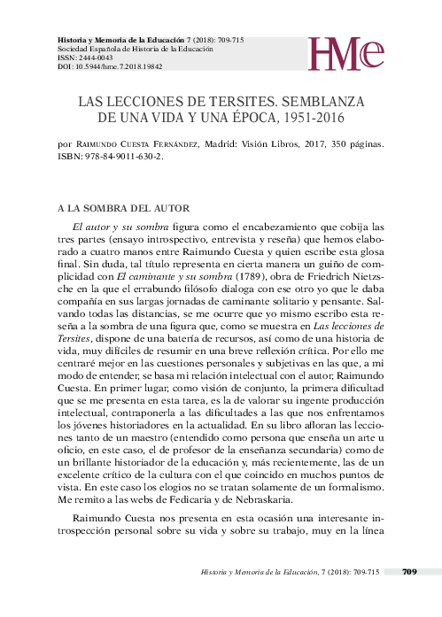 (PDF) Las lecciones de Tersites. Semblanza de una vida y de una época