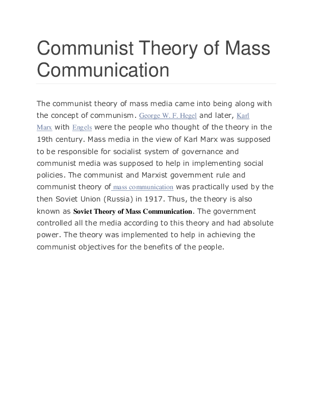 (DOC) Communist Theory of Mass Communication