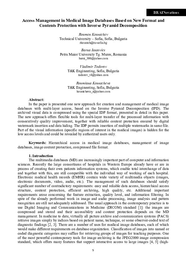 (PDF) Access Management in Medical Image Databases Based on New Format ...