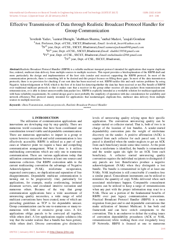 (PDF) Effective Transmission of Data through Realistic Broadcast Protocol Handler for Group ...