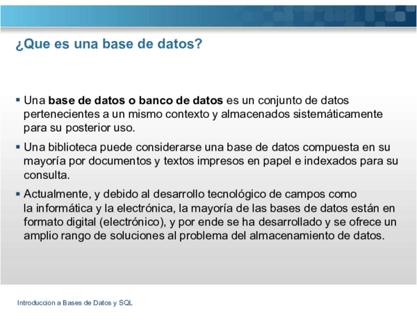 (PDF) Que es una base de datos