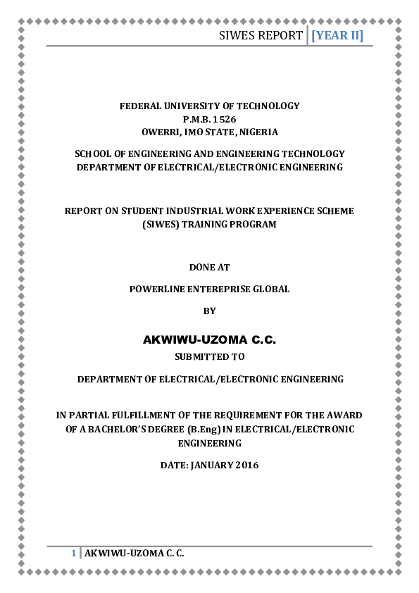 (DOC) SIWES REPORT [YEAR II