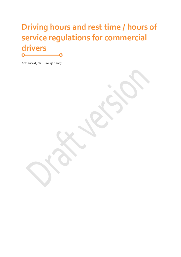 (PDF) Driving hours and rest time / hours of service regulations for ...