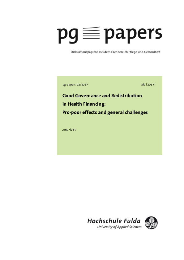(PDF) Good Governance and Redistribution in Health Financing: Pro-poor ...