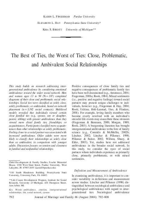 (PDF) The Best of Ties, the Worst of Ties: Close, Problematic, and ...
