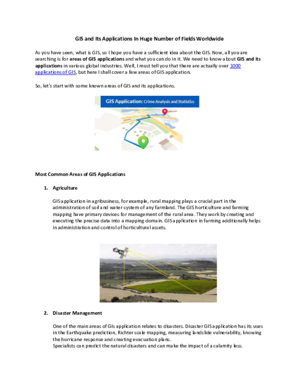 (PDF) GIS and Its Applications In Huge Number of Fields Worldwide