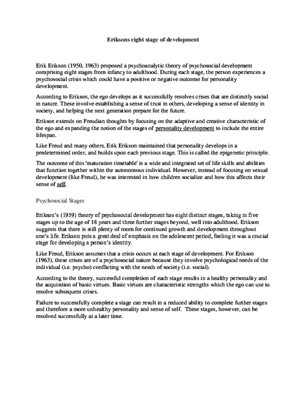 (DOC) Eriksons eight stage of development