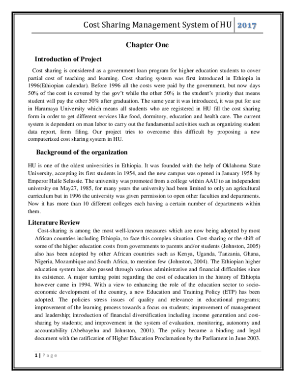 (DOC) Chapter One Introduction of Project