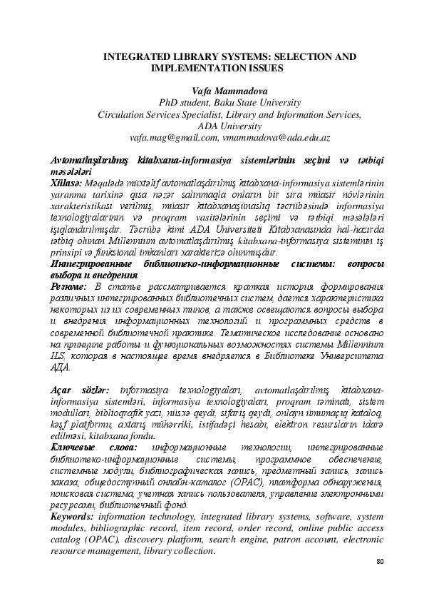 Pdf Integrated Library Systems Selection And Implementation Issues