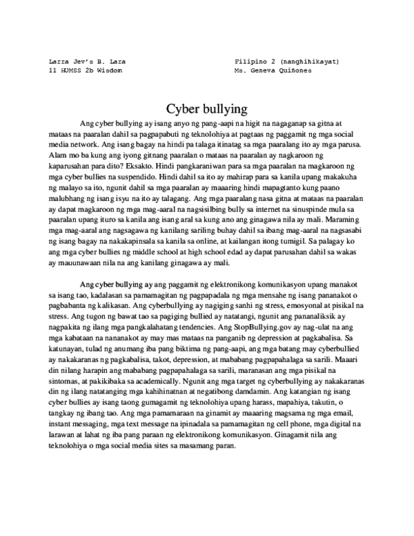(DOC) Cyber bullying