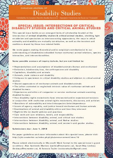 (PDF) CFP: Intersections of Critical Disability Studies and Critical ...
