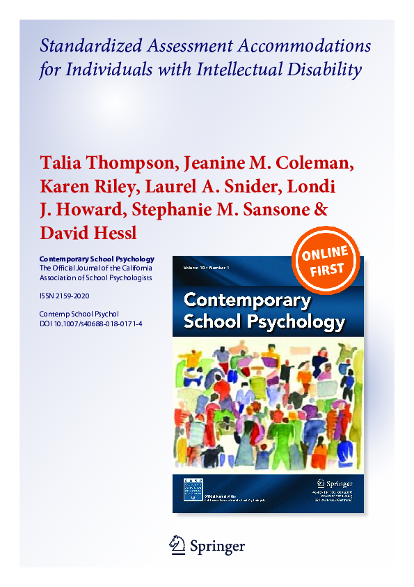 (PDF) Standardized Assessment Accommodations for Individuals with ...